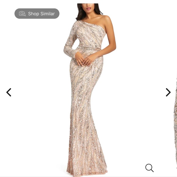 Mac Duggal | Dresses | Mac Duggal Asymmetrical One Shoulder Long Sleeve ...